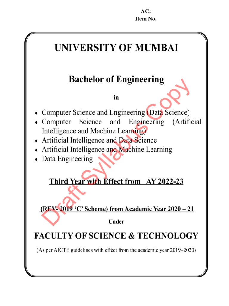 Artificial Int Syllabus Sem V Mumbai University | PDF | Computer ...