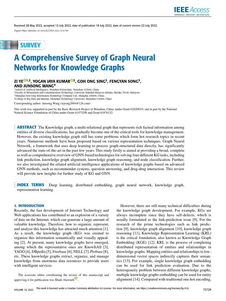 A Comprehensive Survey of Graph Neural Networks For Knowledge Graphs ...