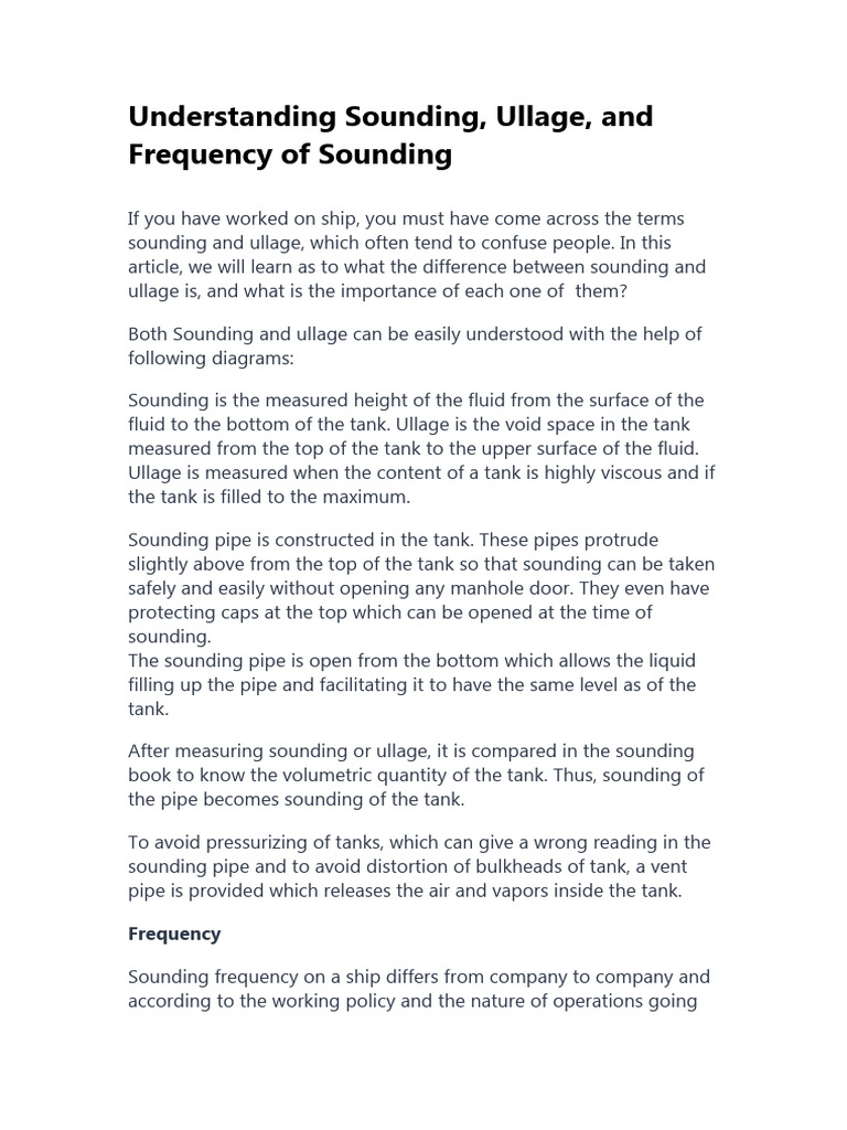 Sounding vs. Ullage: Key Differences Explained | PDF | Science ...