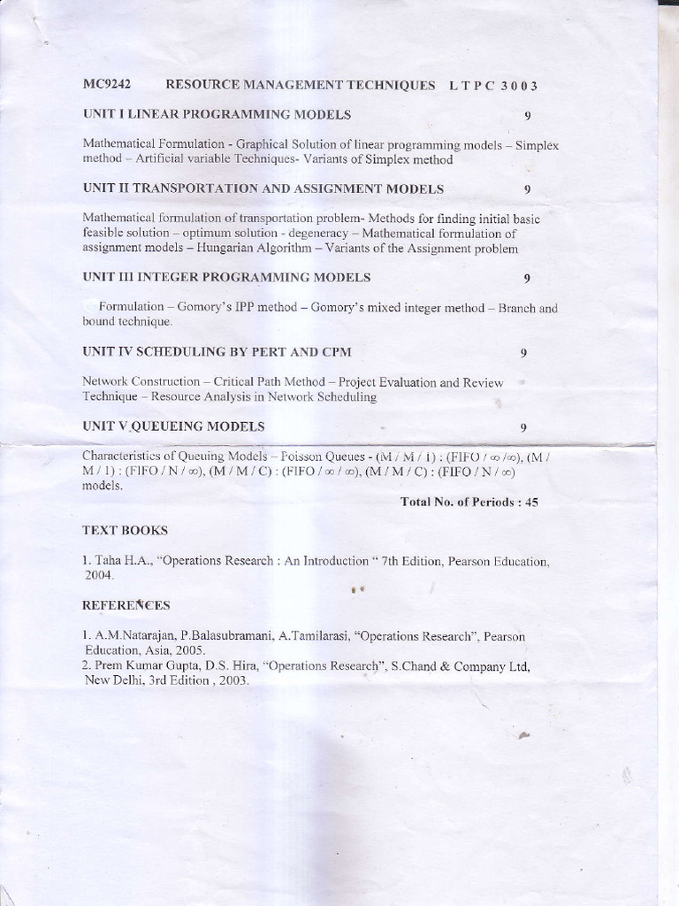 Resource Management Techniques | PDF | Linear Programming ...