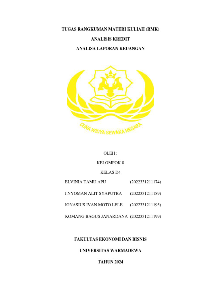 Kelompok 8 RMK Bab 10 Analisa Laporan Keuangan | PDF | Hukum