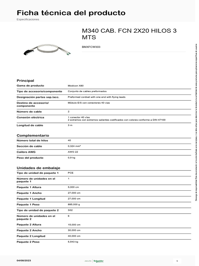 E - S Modicon X80 - BMXFCW303 | PDF | Ingenieria Eléctrica | Electrónica