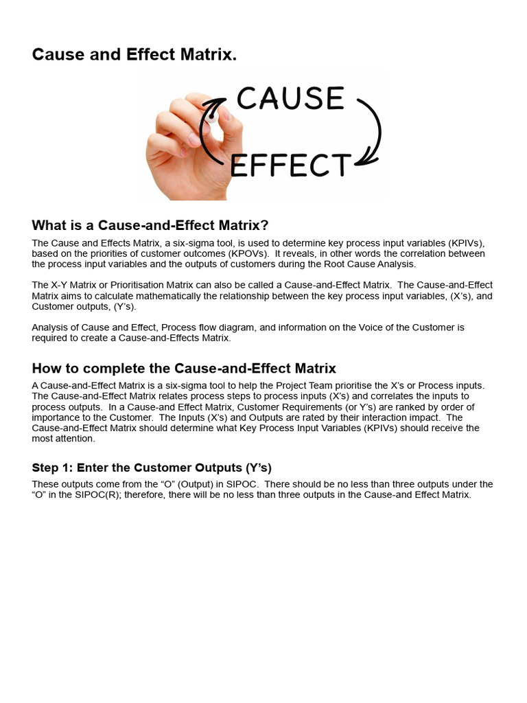 Cause and Effect Matrix | PDF | Causality | Matrix (Mathematics)