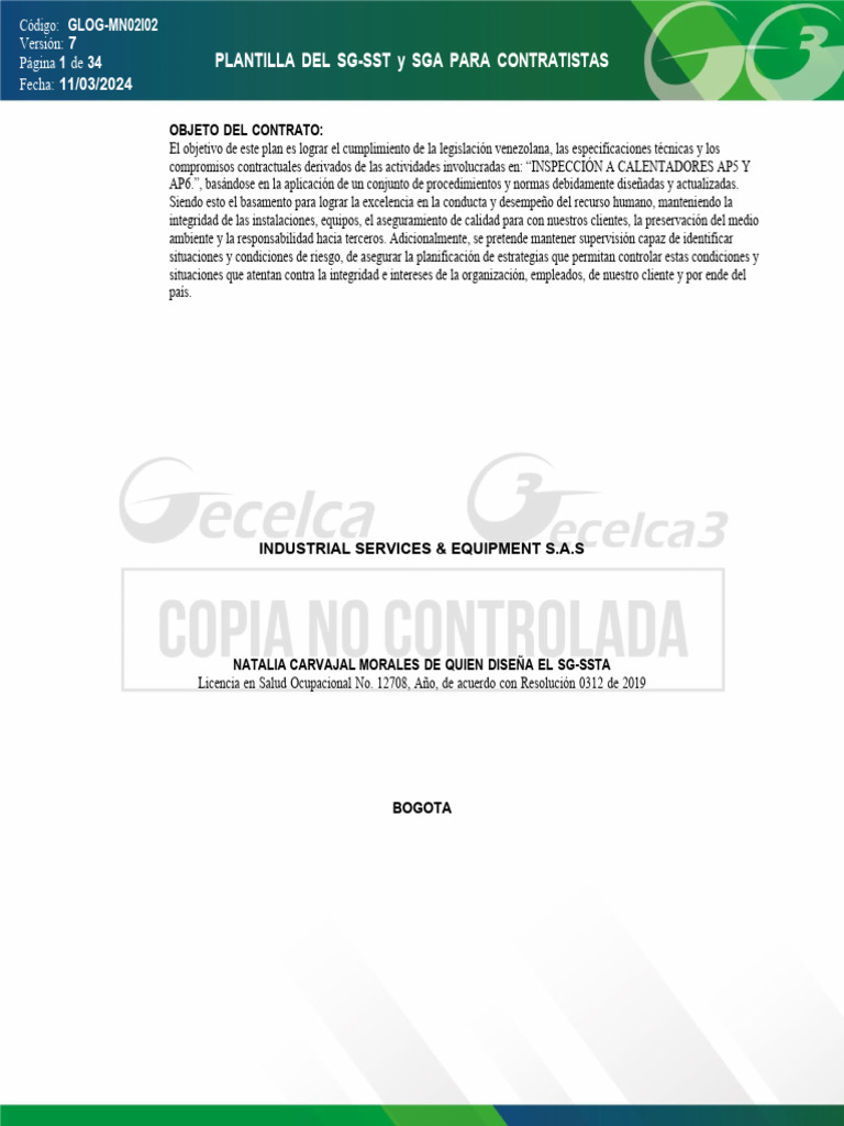 plantilla del sgsst word | PDF | Seguridad y salud ocupacional | Business