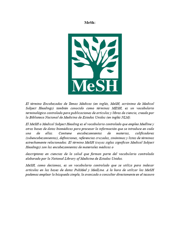 Mesh | PDF | Ciencias de la Información