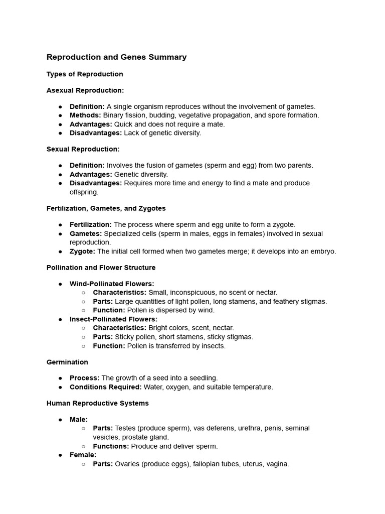 Reproduction and Genes | Download Free PDF | Sexual Reproduction ...