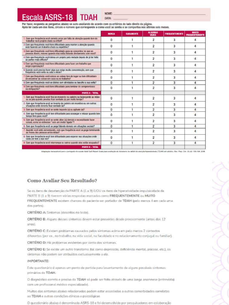 Escala TDAH | PDF