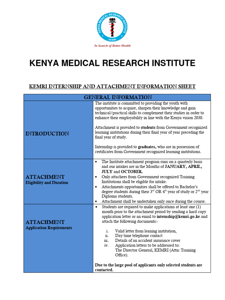 Attachment and Internship Information Sheet | PDF | Internship | Job ...