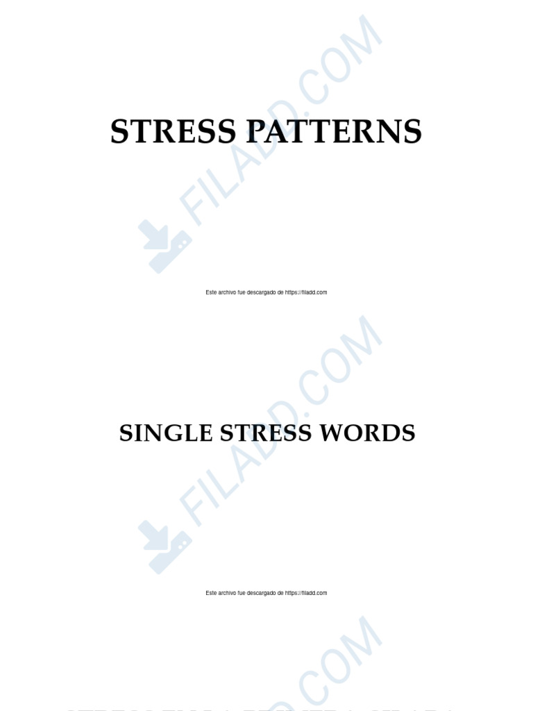 STRESS PATTERNS | PDF