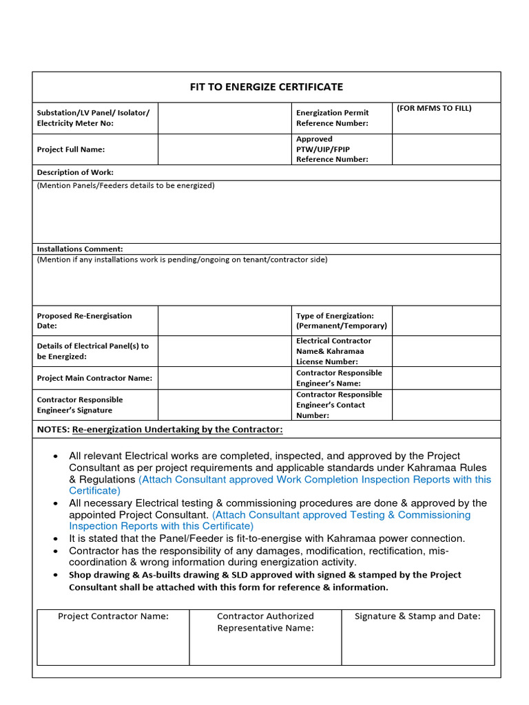 Fit-to-Energize Certificate Rev02 | PDF