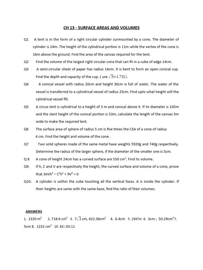 Surface Area and Volume | PDF