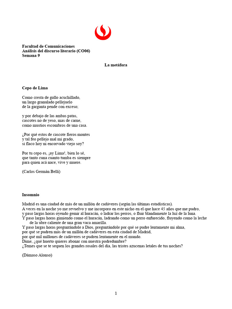 La Metáfora (Poemas) | PDF | Libros para adolescentes