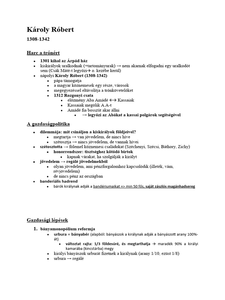 I.károly És Hunyadi Mátyás | PDF