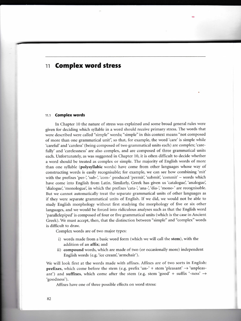 Complex Word Stress | Download Free PDF | Stress (Linguistics) | Word