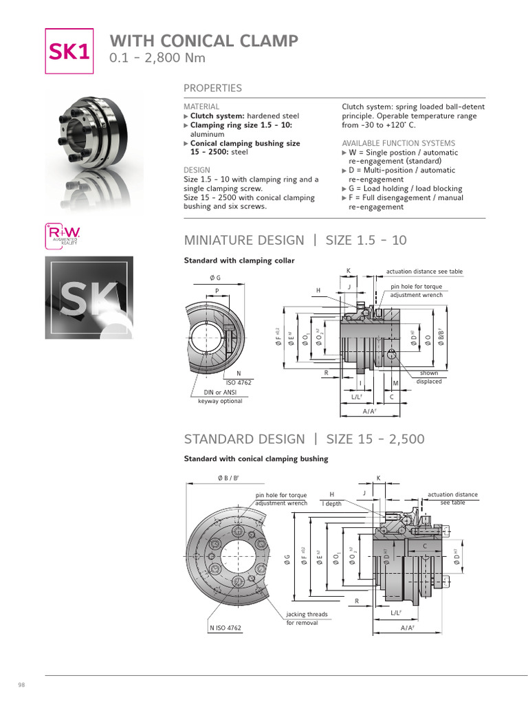 RW DS PK Torque Limiter SK1 Eng 221208 | PDF | Screw | Mechanical Engineering