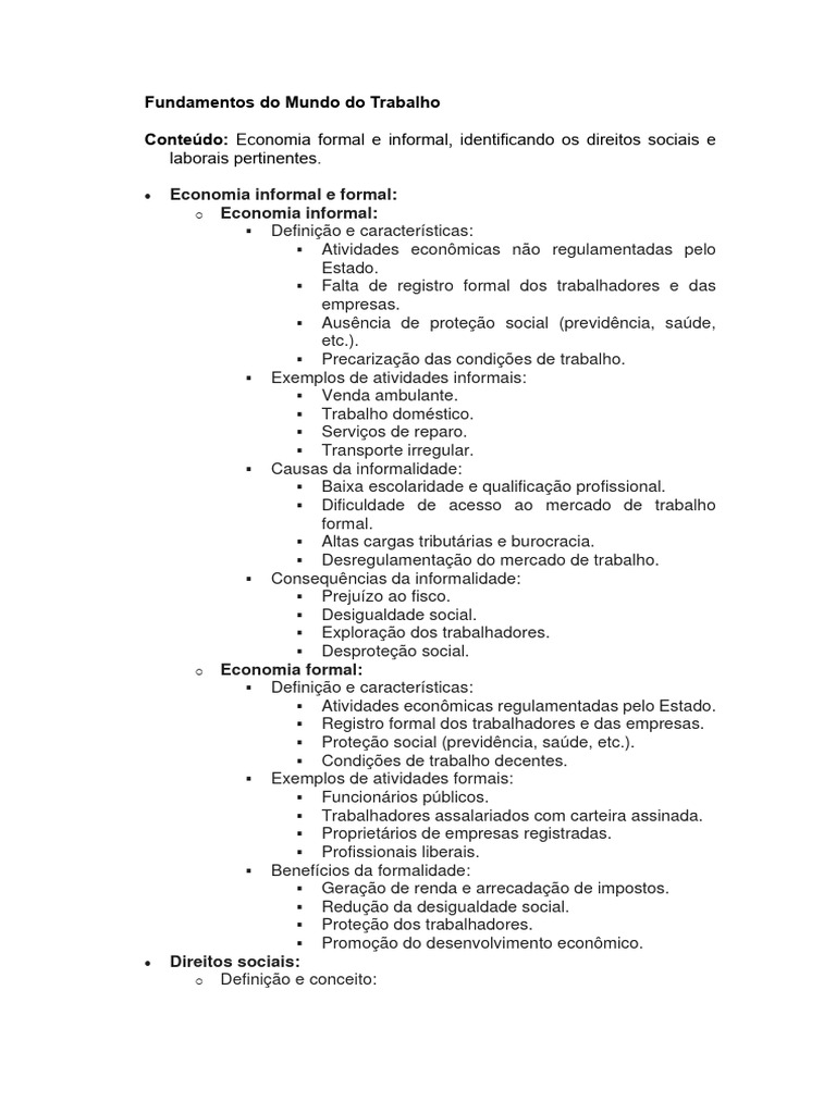Economia Formal e Informal | PDF | Economia | Economias
