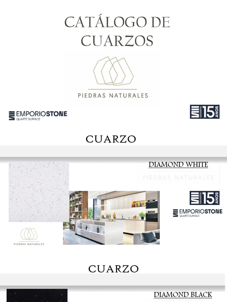 Catalogo de Cuarzo de Piedras Naturales Actualizado Agosto23 | PDF