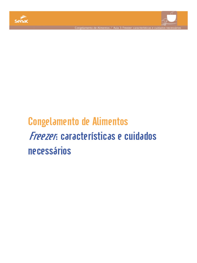 Congelamento de Alimentos PDF Aula3 | PDF | Geladeira | Temperatura