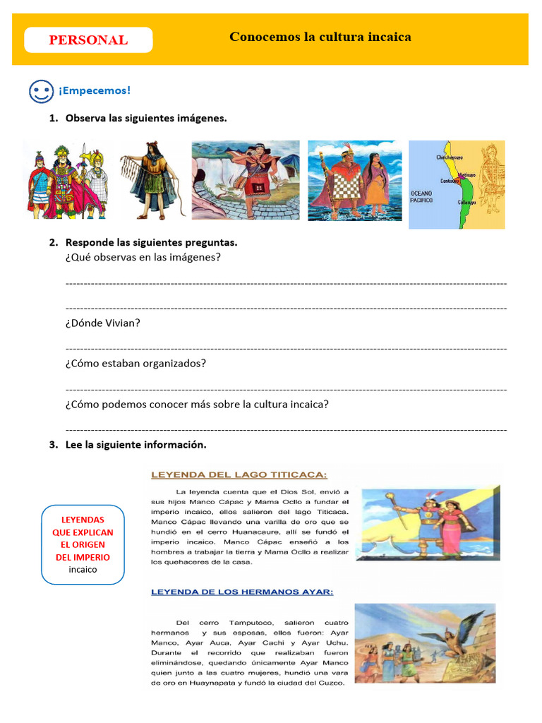 D1 A2 FICHA PS. Conocemos La Cultura Incaica | PDF | Imperio Inca D1 A2 FICHA PS. Conocemos La Cultura Incaica | PDF | Imperio Inca