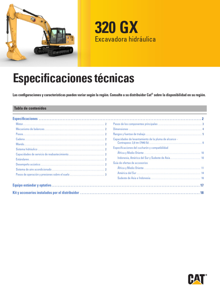 Excavadora 320 GX | PDF