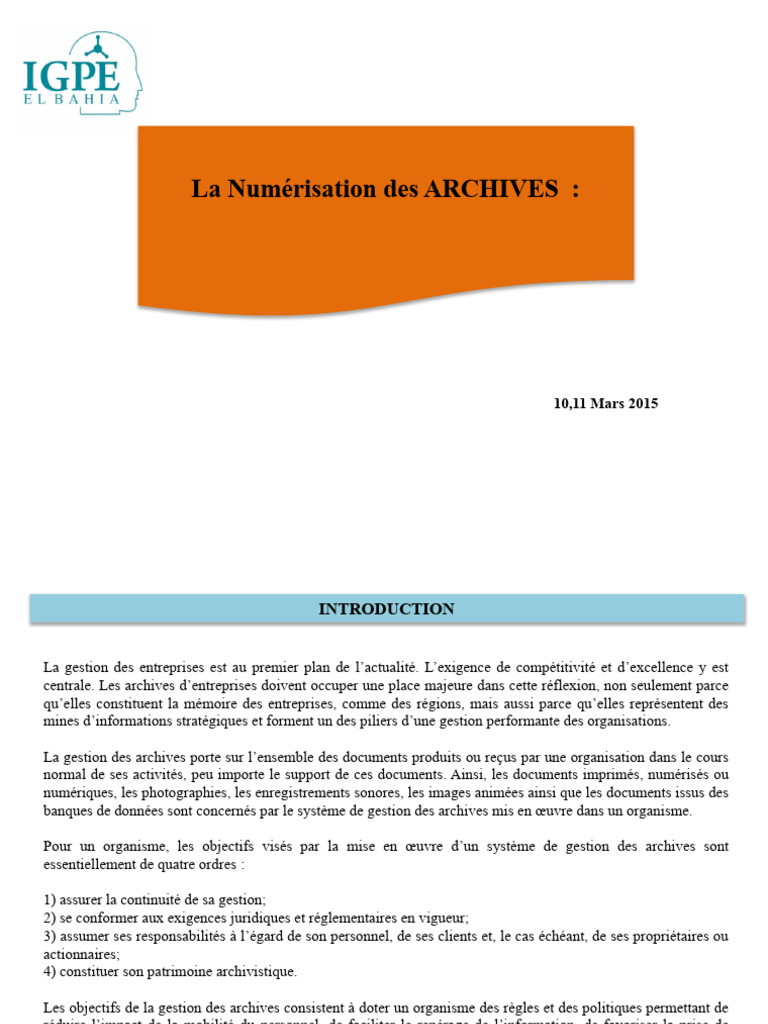 La Numérisation Des Archives | PDF | Sciences de l'information ... La Numérisation Des Archives | PDF | Sciences de l'information ...