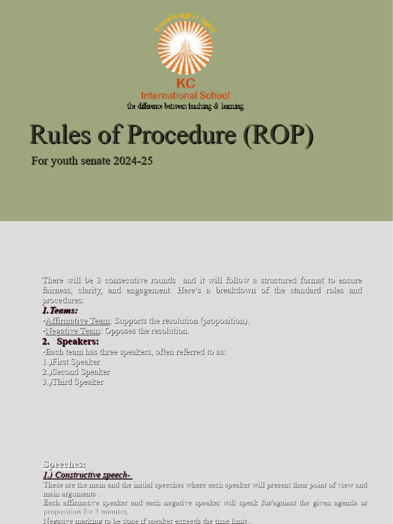 Rules of Procedure (ROP) | PDF