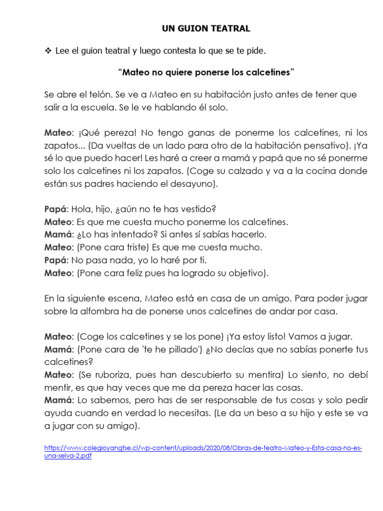 Anexo Un Guion Teatral | PDF