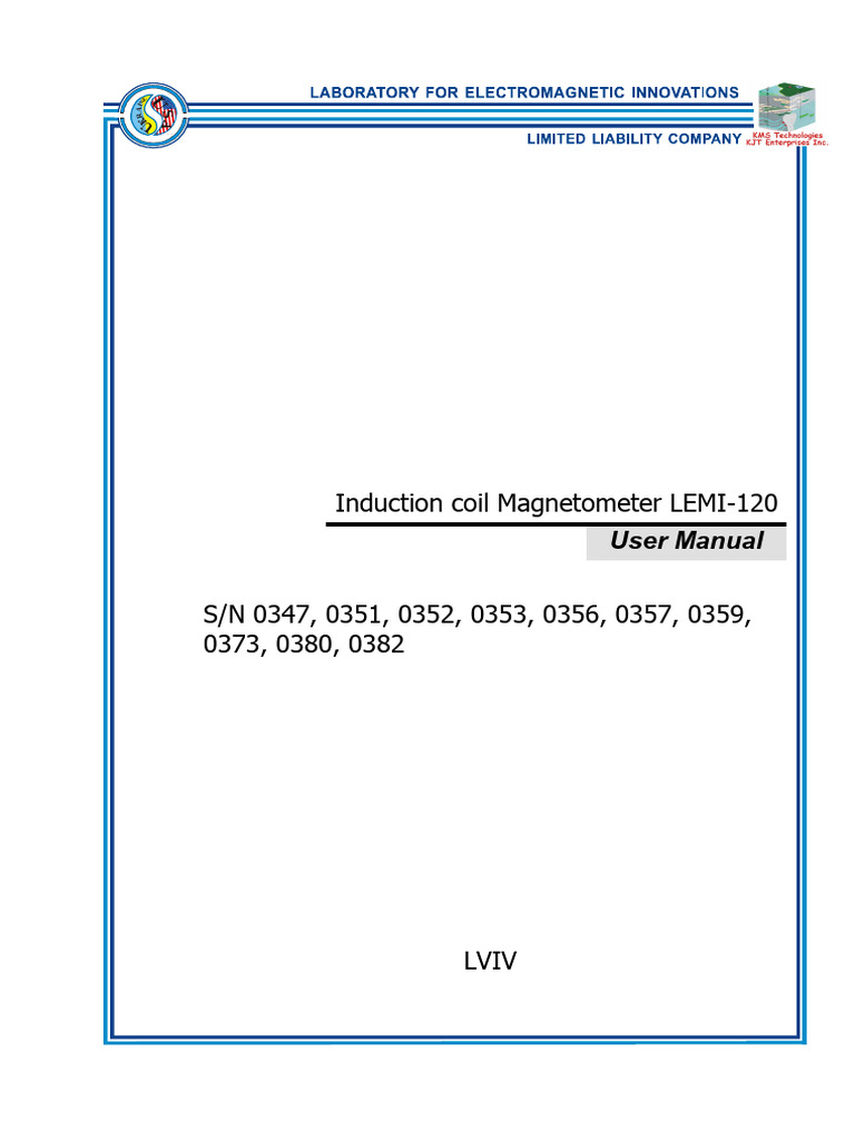LEMI-120 User Manual SN 0347 - 0351 - 0352 - 0353 - 0356 - 0357 - 0359 - 0373 - 0380 - 0382 ...