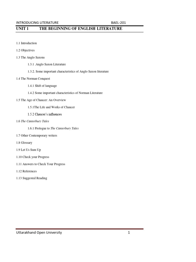 Paper 1 - Introducing Literature | PDF | The Canterbury Tales | Anglo ...