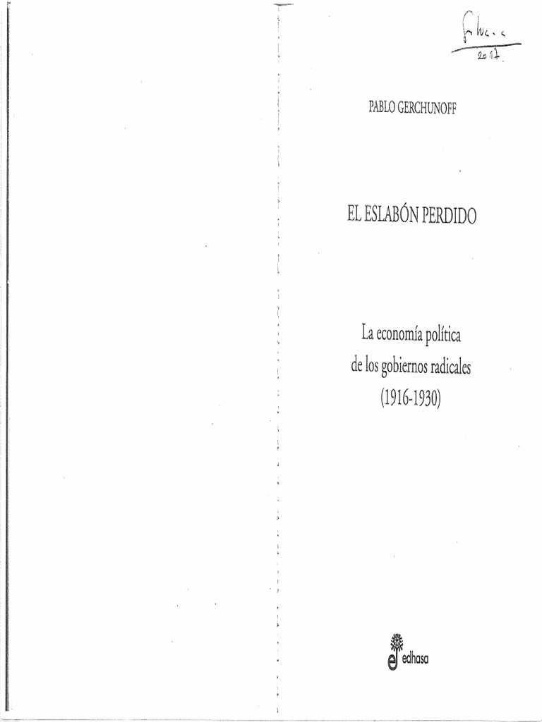 Unidad II - Gerchunoff, El Eslabón Perdido - Capítulo 5 | PDF