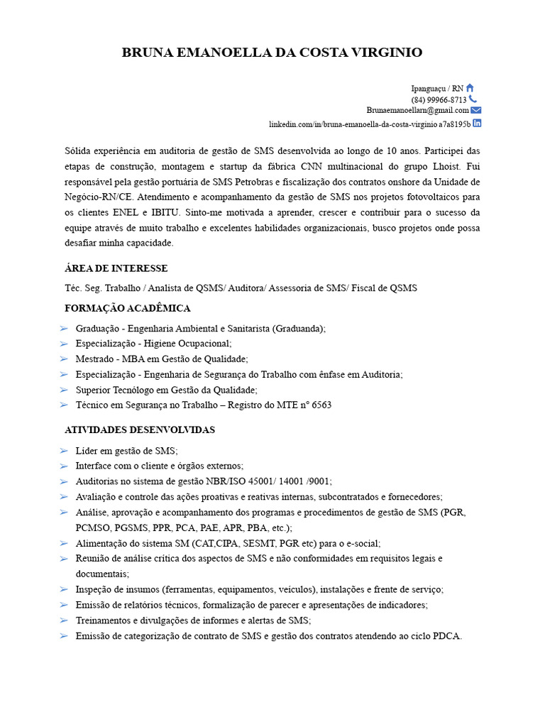 CV - Bruna Virginio - 2024 | PDF