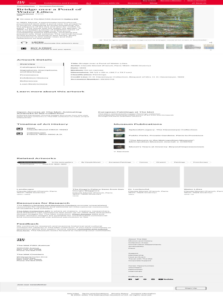 Claude Monet Bridge Over A Pond of Water Lilies The Metropolitan Museum of Art | Download Free ...