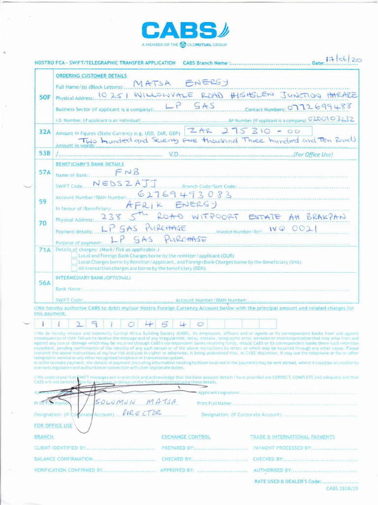Cabs Gas Paymet . | PDF