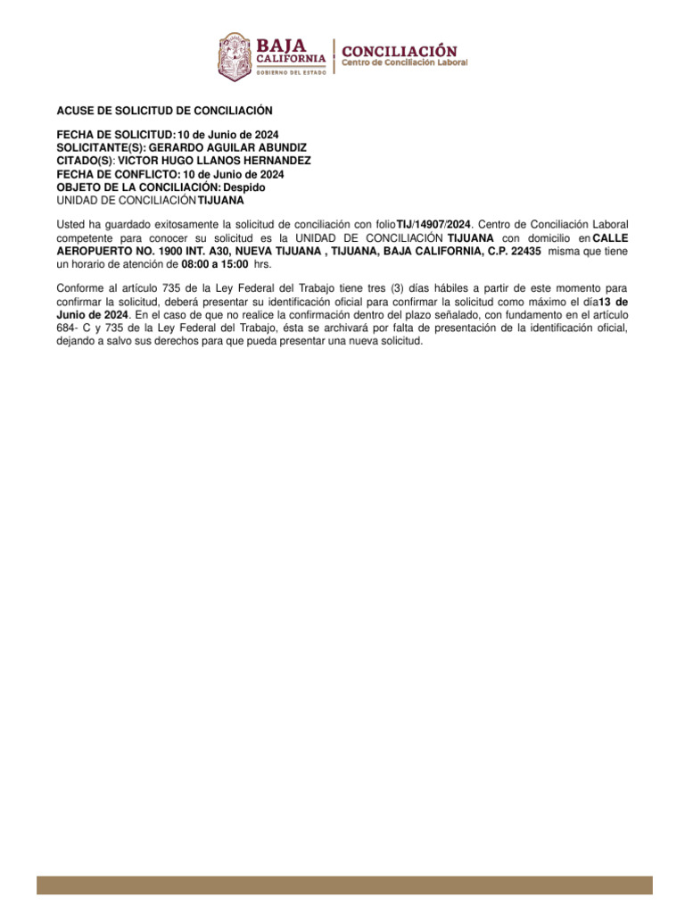 Solicitud Gerardo | PDF