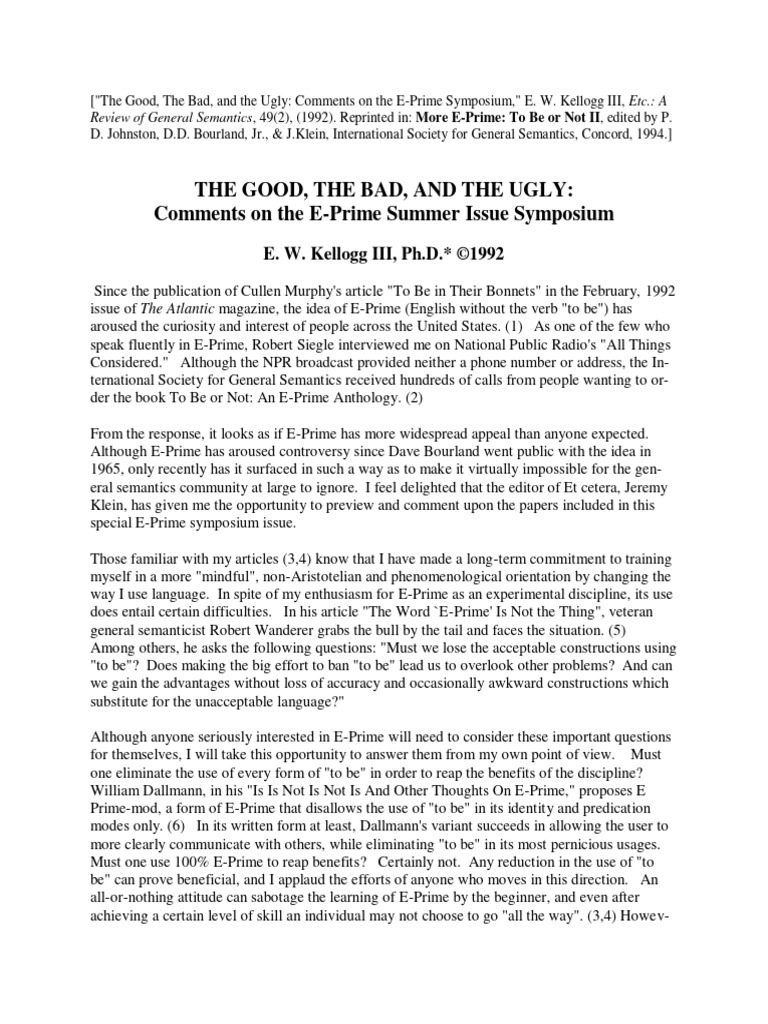 The Good The Bad and The Ugly Comments o | PDF | Language Arts & Discipline