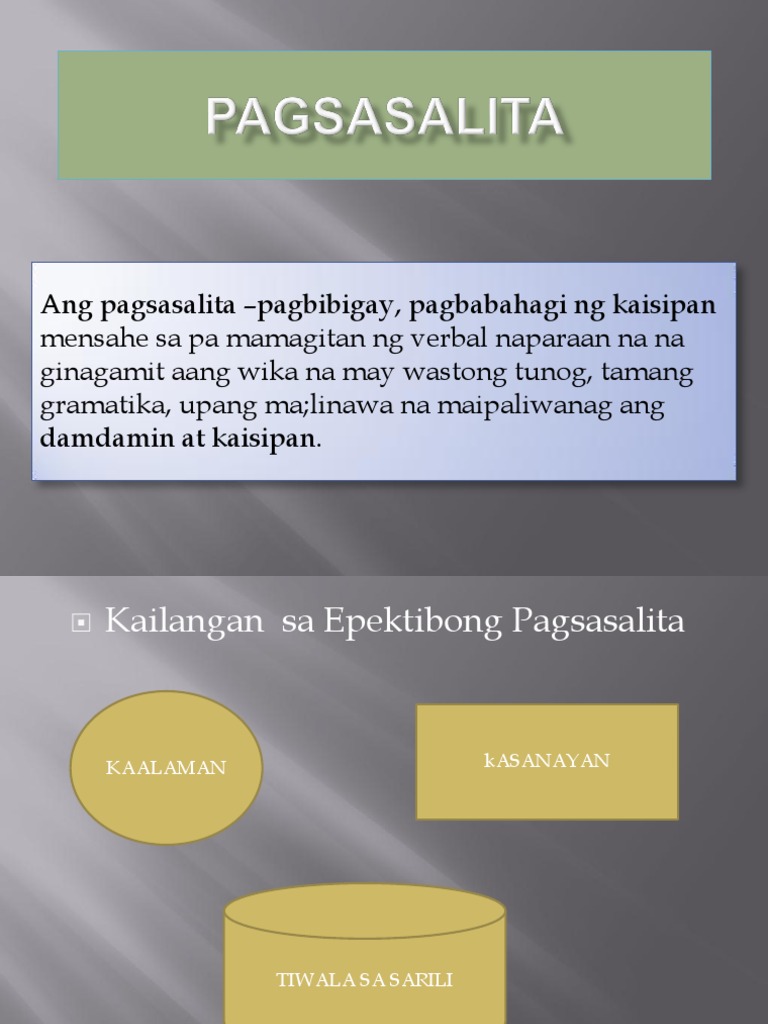 Pagsasalita | PDF