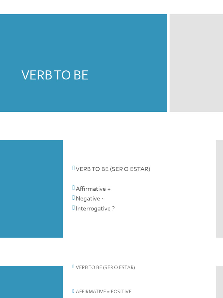 Verb To Be Pdf Language Mechanics Grammar