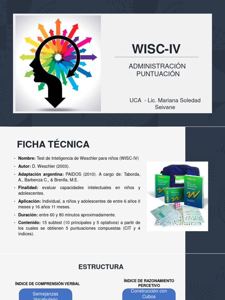 Test WISC-IV (Adminsitración y Puntuación) | PDF | Infarto de miocardio ...