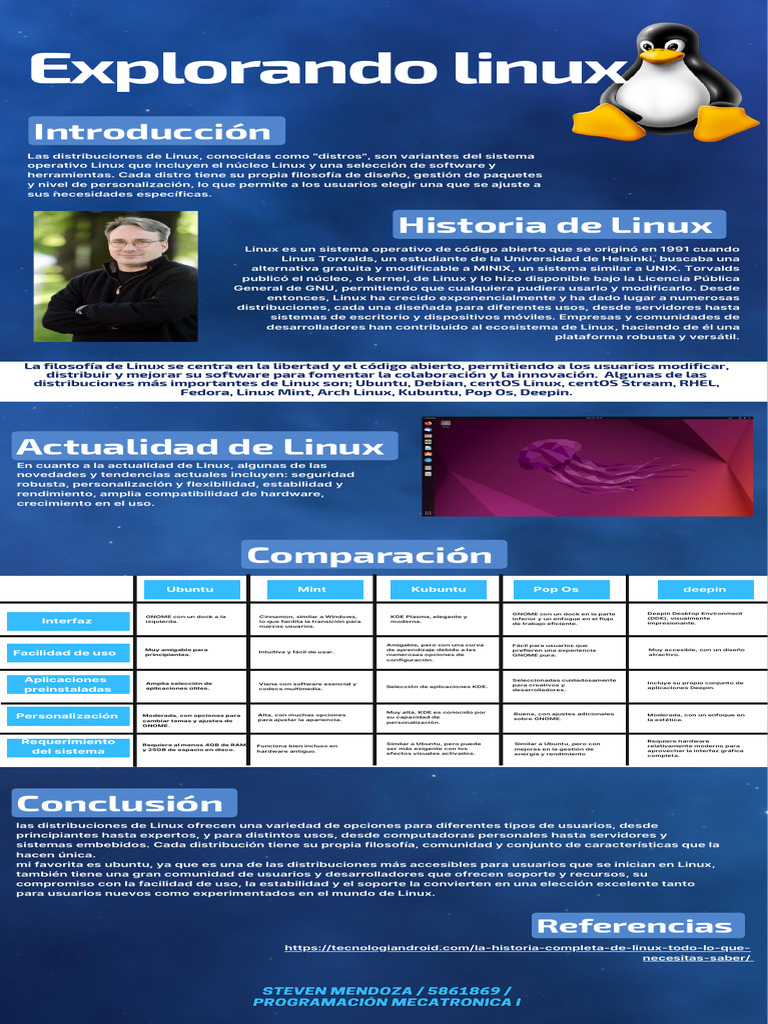Infografía Steven Mendoza | PDF | Distribución de Linux | Informática