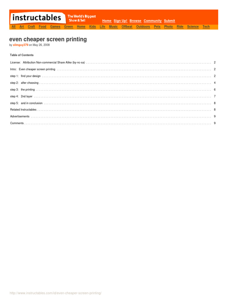 Even Cheaper Screen Printing | PDF | Creative Commons License