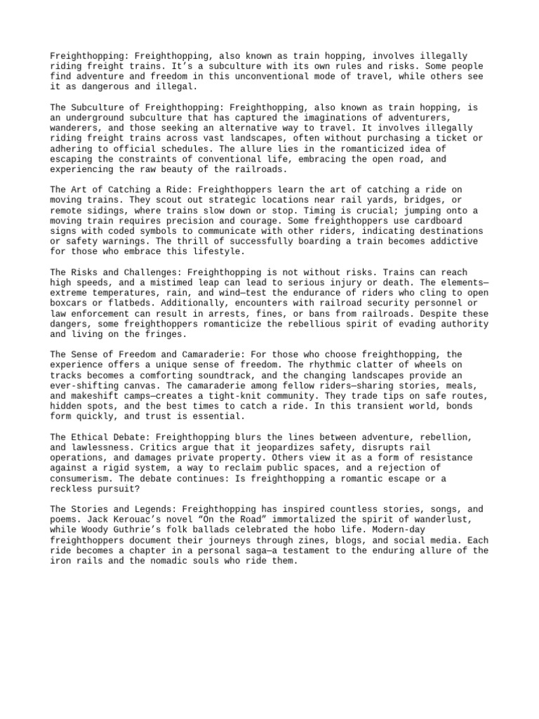 Freighthopping 2024 | PDF | Train | Rail Transport