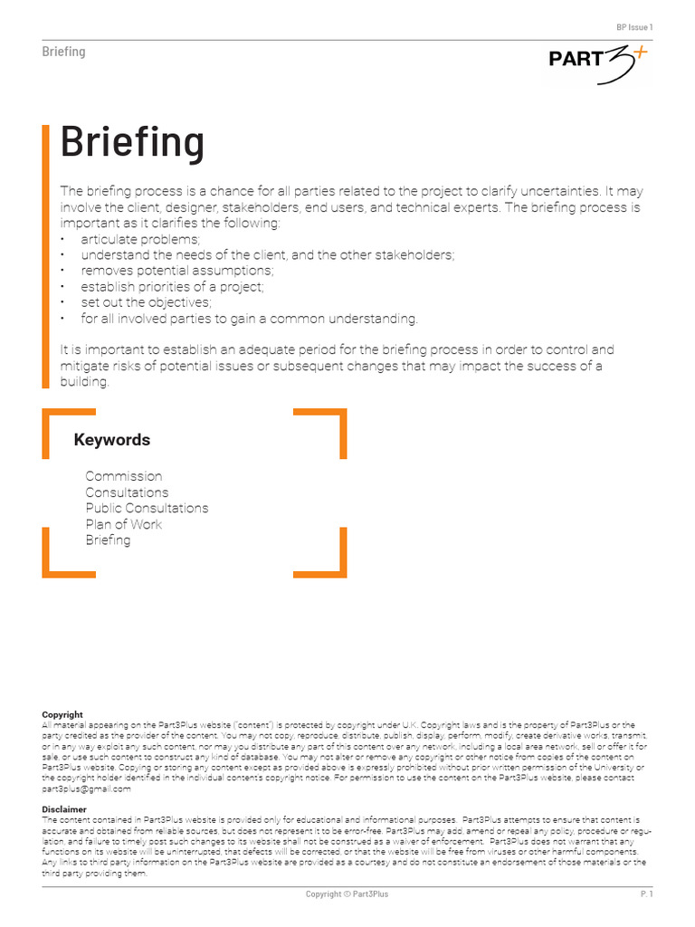 Briefing | PDF | Evaluation | Risk