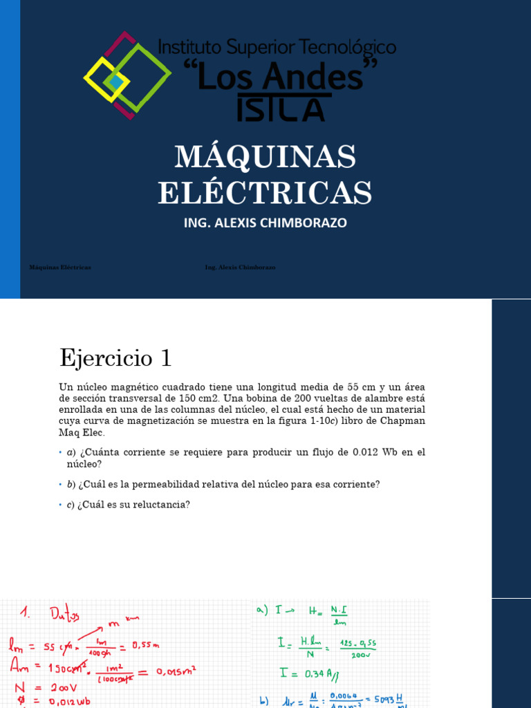 Ejerciciospresentacion Nucleo Magnetico | PDF | Inductor | Electricidad