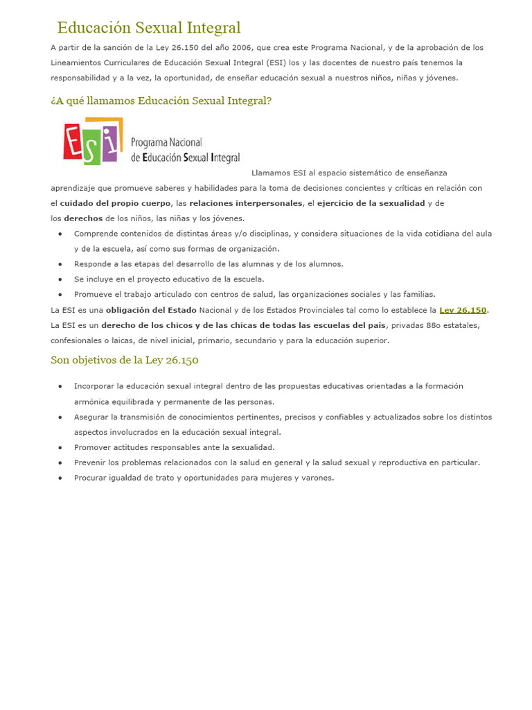Educación Sexual Integral Pdf
