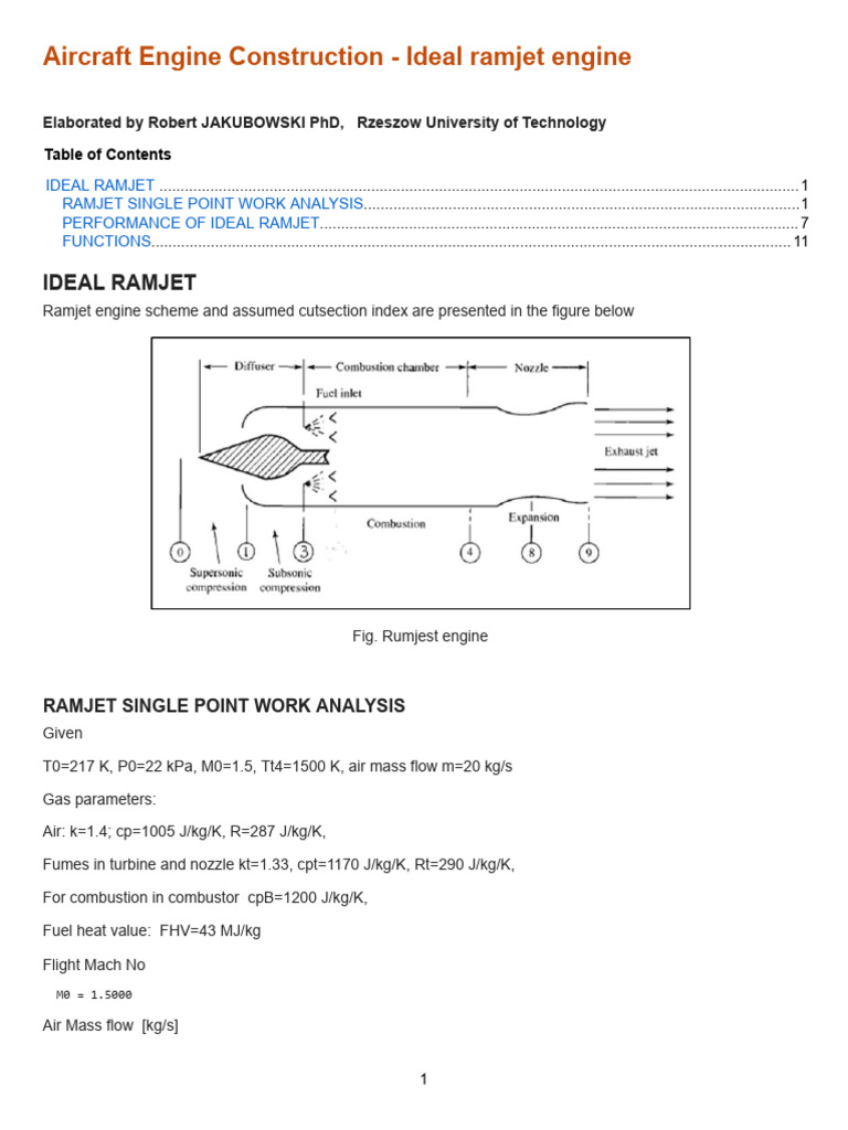Task No 1 Ideal Ramjet | PDF | Jet Engine | Thrust
