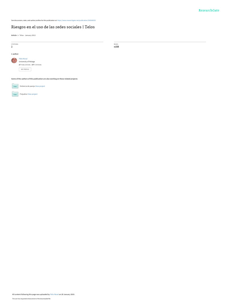 Riesgosenelusodelasredessociales Telos | PDF | Servicio de redes sociales | Facebook