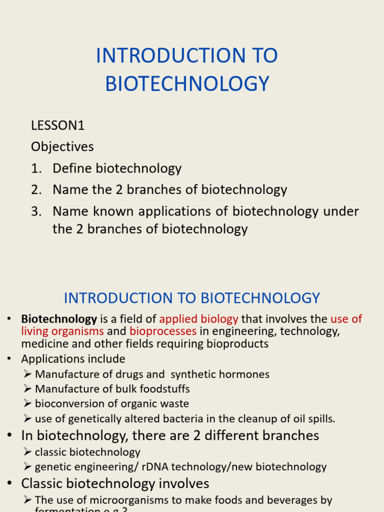 Introd To Biotechnology Copy 4 | PDF | Brewing | Beer