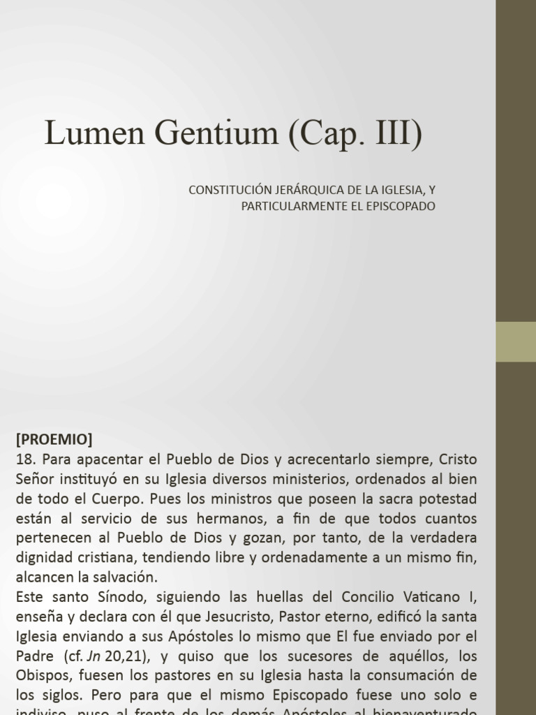 Lumen Gentium III | PDF | Iglesia Católica | obispo