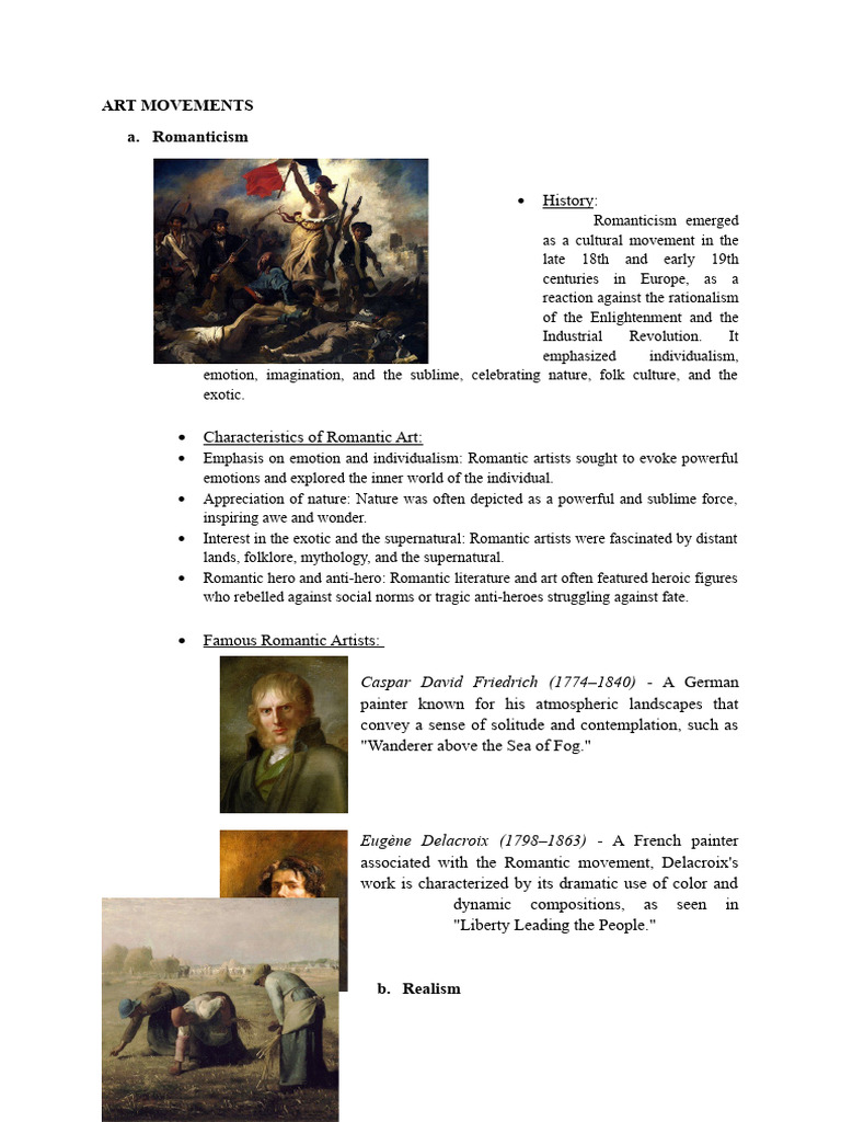 Art Movements | PDF | Cubism | Impressionism