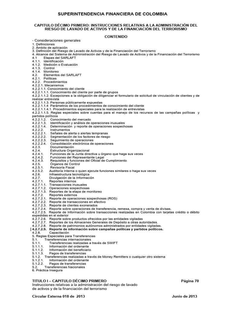 Sarlaft Entidad de Vigilancia | PDF | Seguro | Riesgo